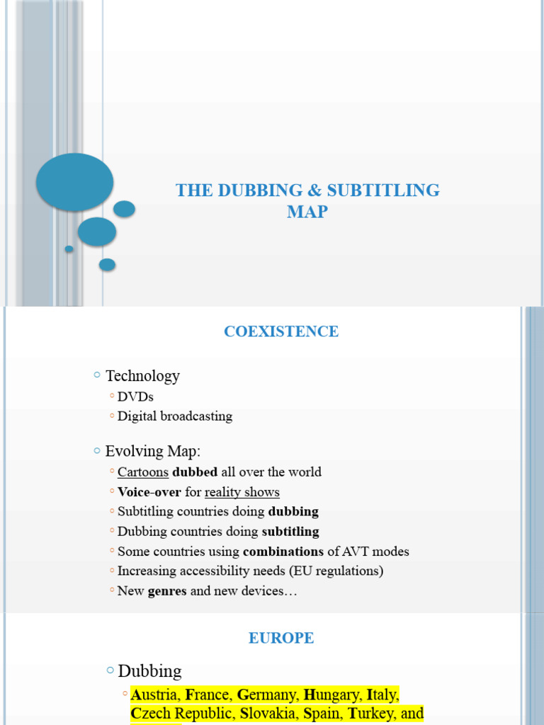 The Dubbing Subtitling Map | PDF