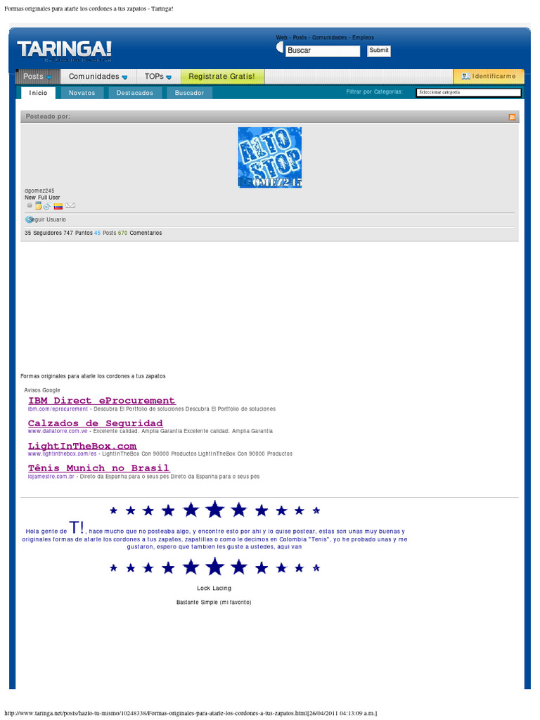 Formas Originales para Atarle Los Cordones A Tus Zapatos - Taringa! | PDF | Entretenimiento ...