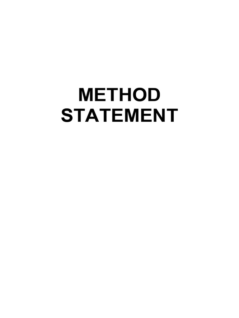 Method Statement Template Pdf Pdf Occupational Safety And Health Risk