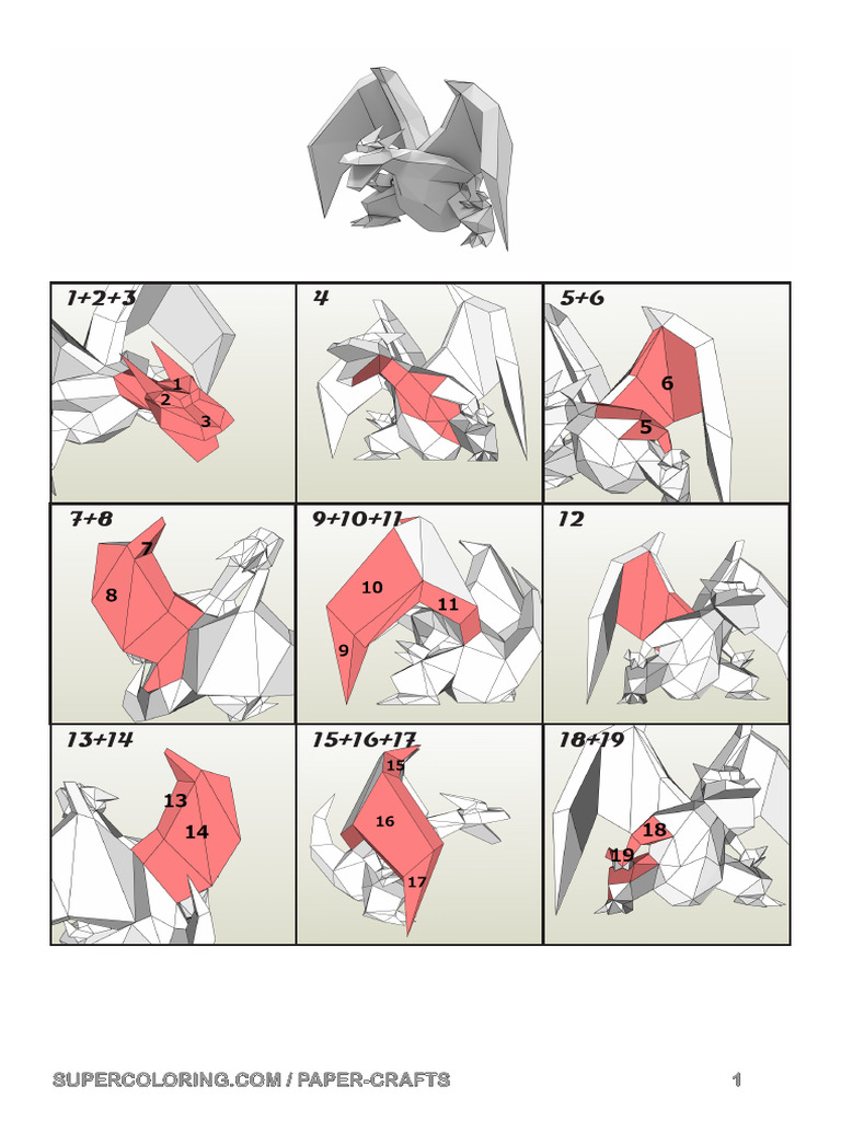 Charizard Pokemon Paper Crafts | PDF