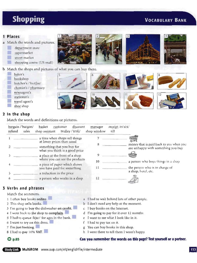 Shopping Vocabulary English | PDF