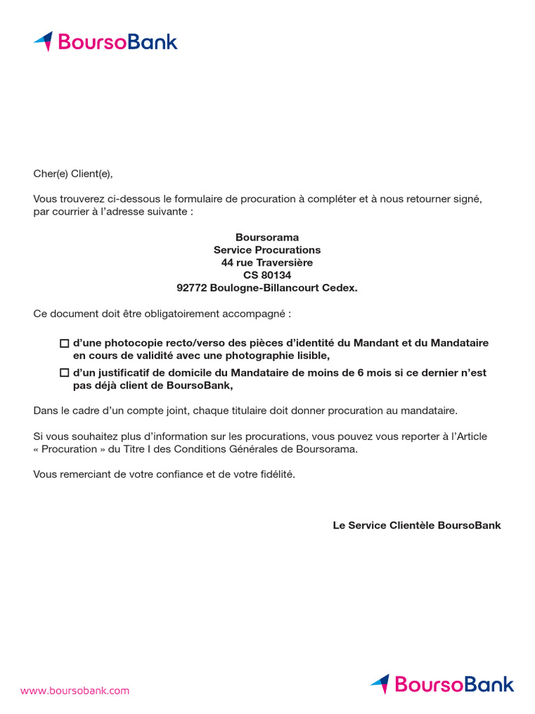 Procuration 0542 | PDF | Affaires | Finance et gestion monétaire