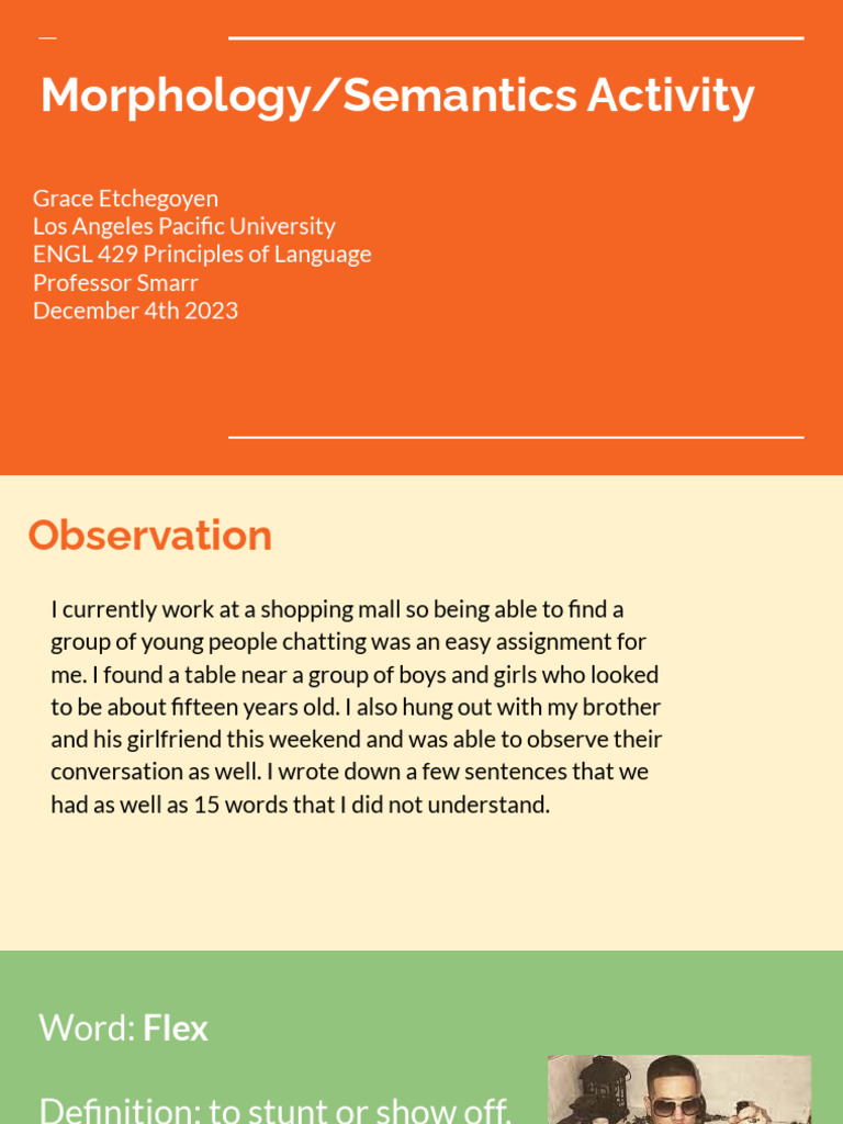 Morphology Presentation | PDF | Slang | Adolescence