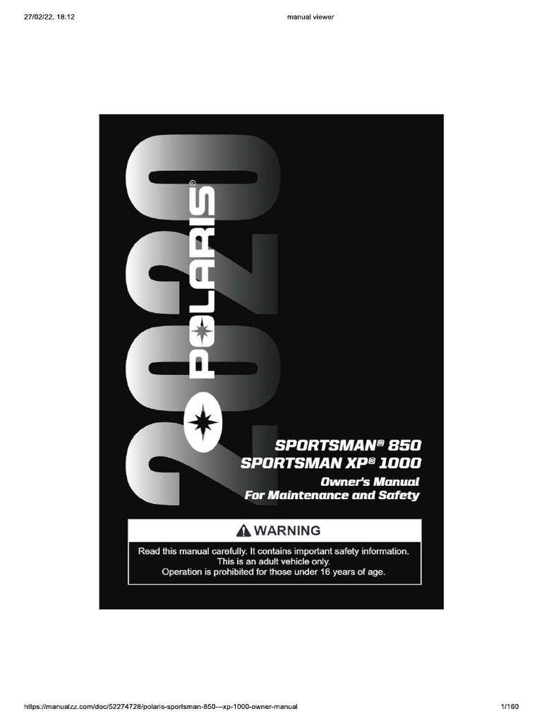 Polaris 850 XP Users Manual | PDF