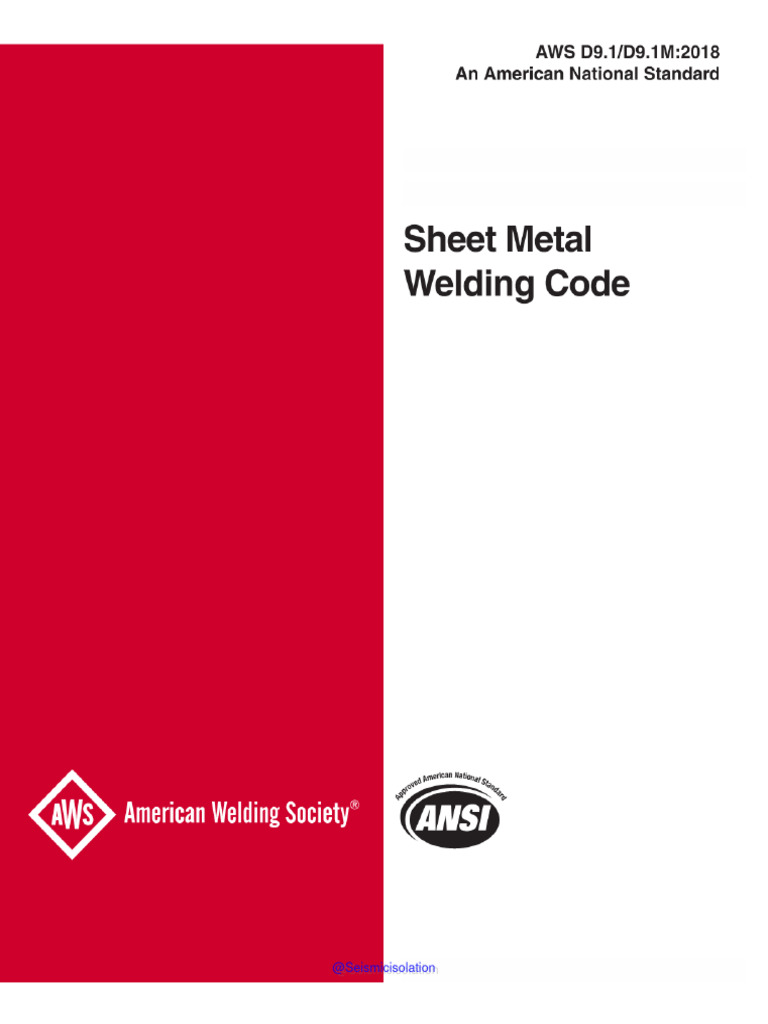 AWS D9.1 Sheet Metal Welding Code | PDF | Business | Science & Mathematics