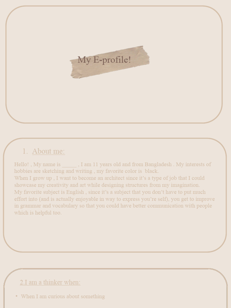 My E-Profile! | PDF | Experience | Communication