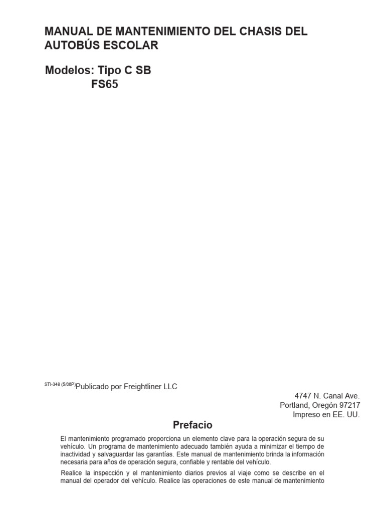 Manual de Mantenimiento Autobús Escolar | PDF | Eje | Rodamiento (Mecánico)