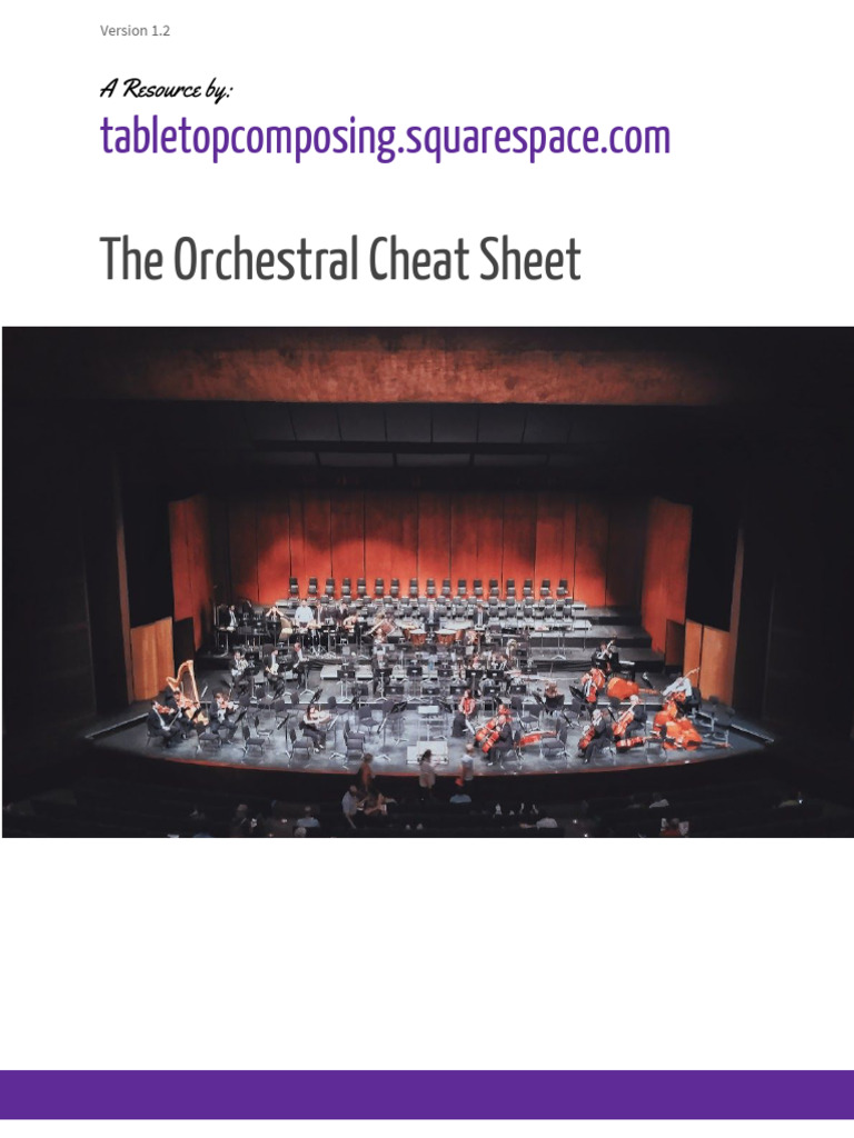 Orchestral Cheat Sheet for Composers | PDF | Violin | Harmonic