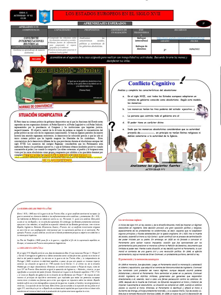 Semana - 02 - CCSS - 3° | PDF | Imperio español | España
