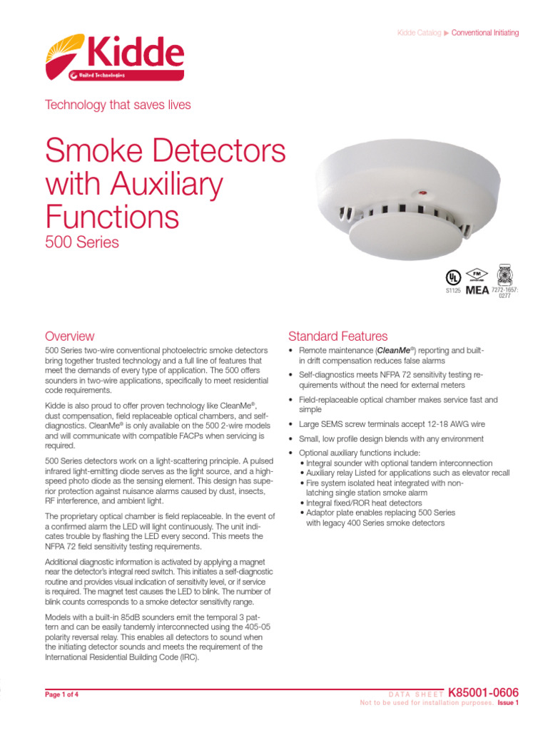K85001-0606 - Smoke Detectors With Auxiliary Functions | PDF ...