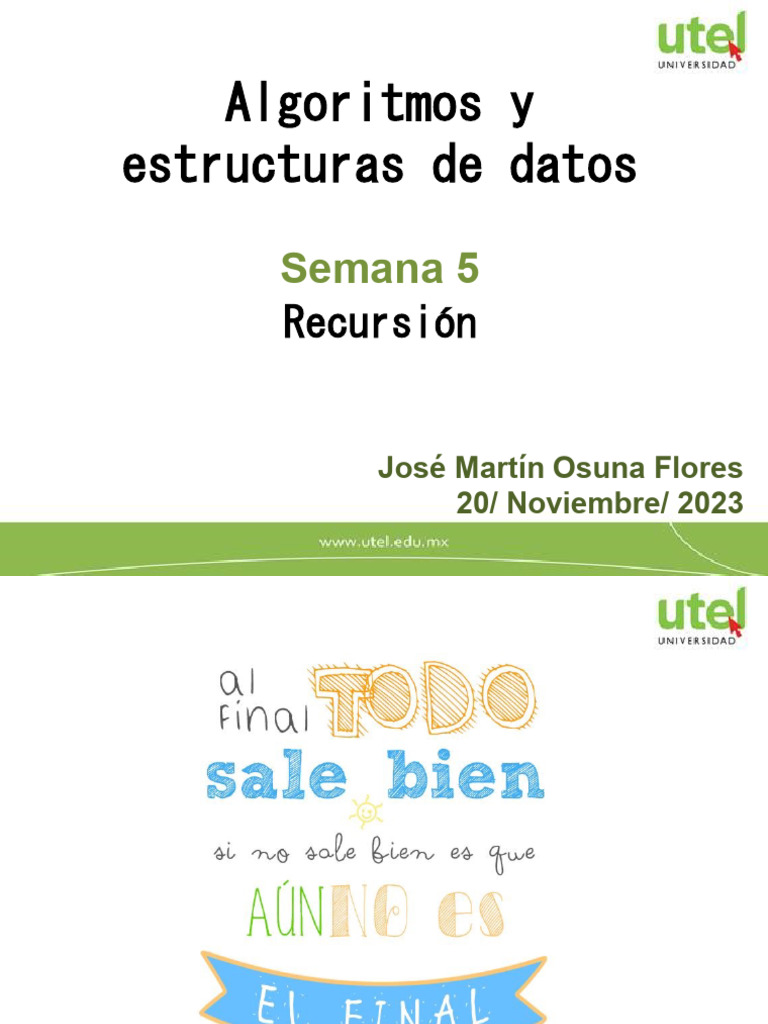 Algoritmos - Semana 5 OC | PDF | Recursividad | Matemáticas