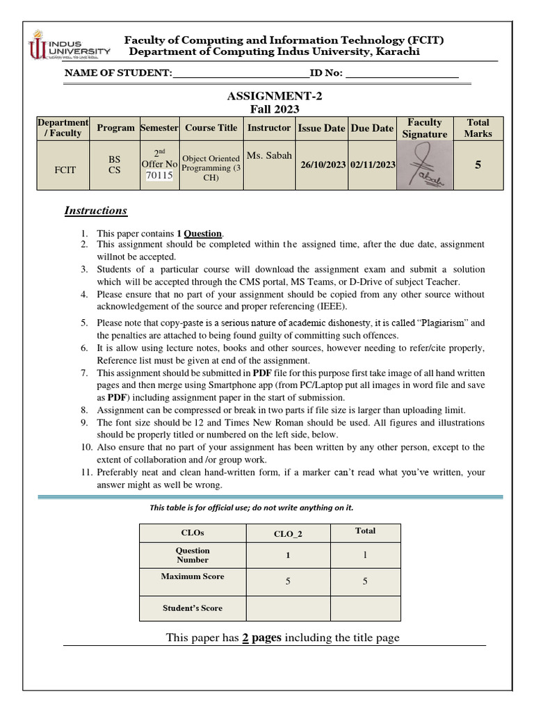 Teacher Assignment - 2 | PDF | Computing