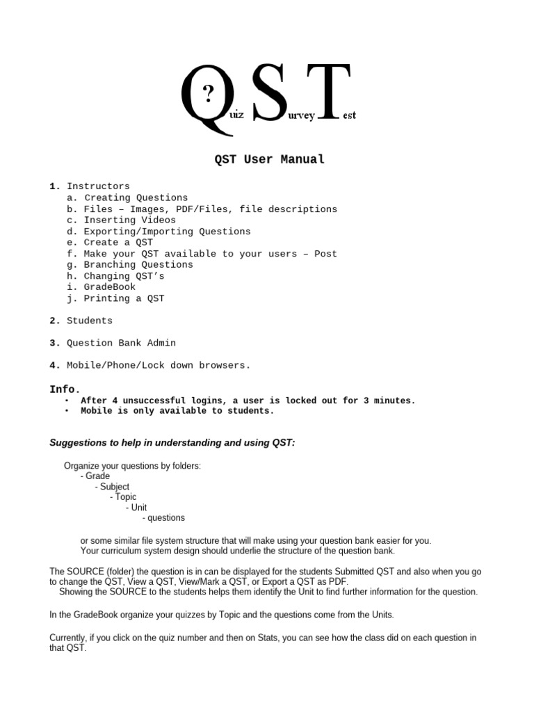 QST User Manual | PDF | Html Element | Computer File