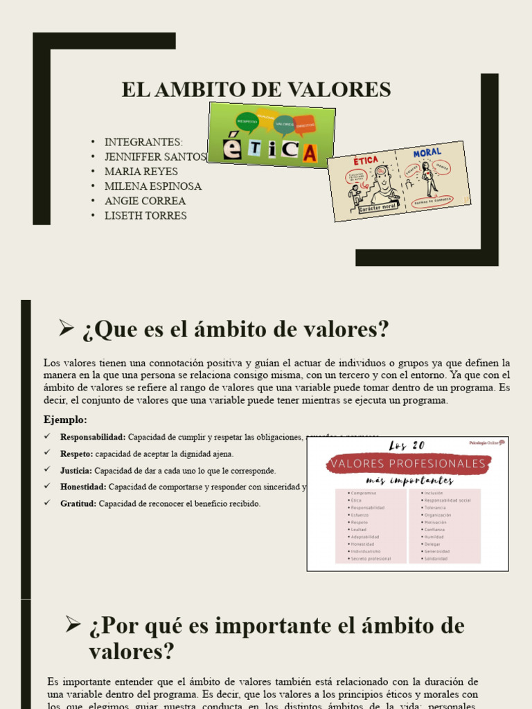 Importancia del Ámbito de Valores | PDF | Educación de la primera ...