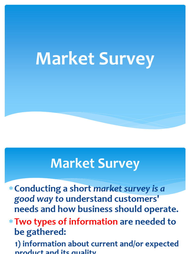 Lect 4 - Market Survey | PDF | Survey Methodology | Marketing Research