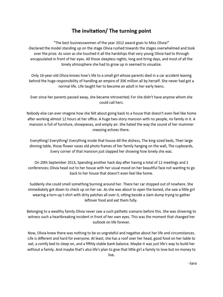 The Invitation, The Turning Point | PDF