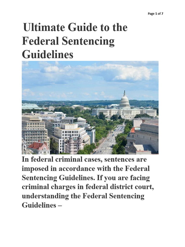 Ultimate Guide To The Federal Sentencing Guidelines Download Free Pdf