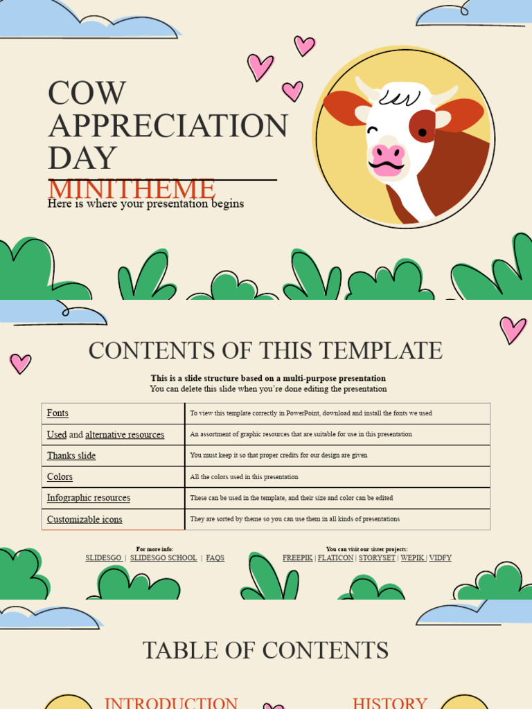 Cow Appreciation Day Minitheme by Slidesgo | PDF | Planets | Sun