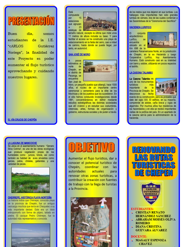 Triptico Lugares Turisticos de Chepen | PDF