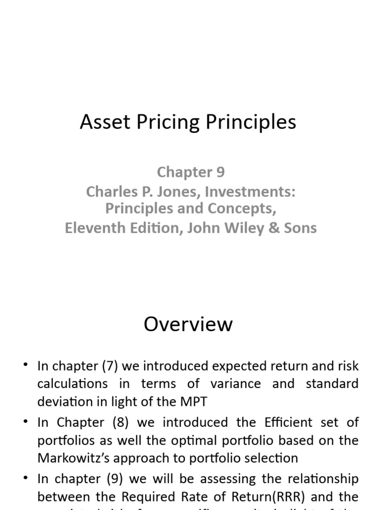 Chapter 9 | PDF | Modern Portfolio Theory | Capital Asset Pricing Model