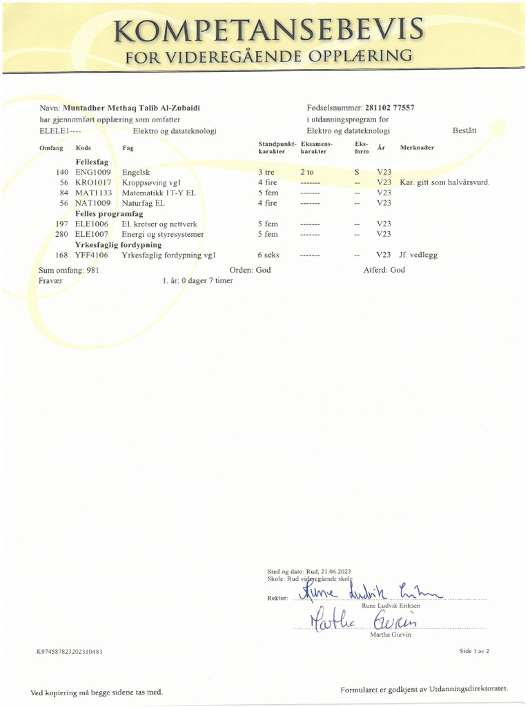 2023.06.30 Viken Fylkeskommune Kompetansebevis | PDF
