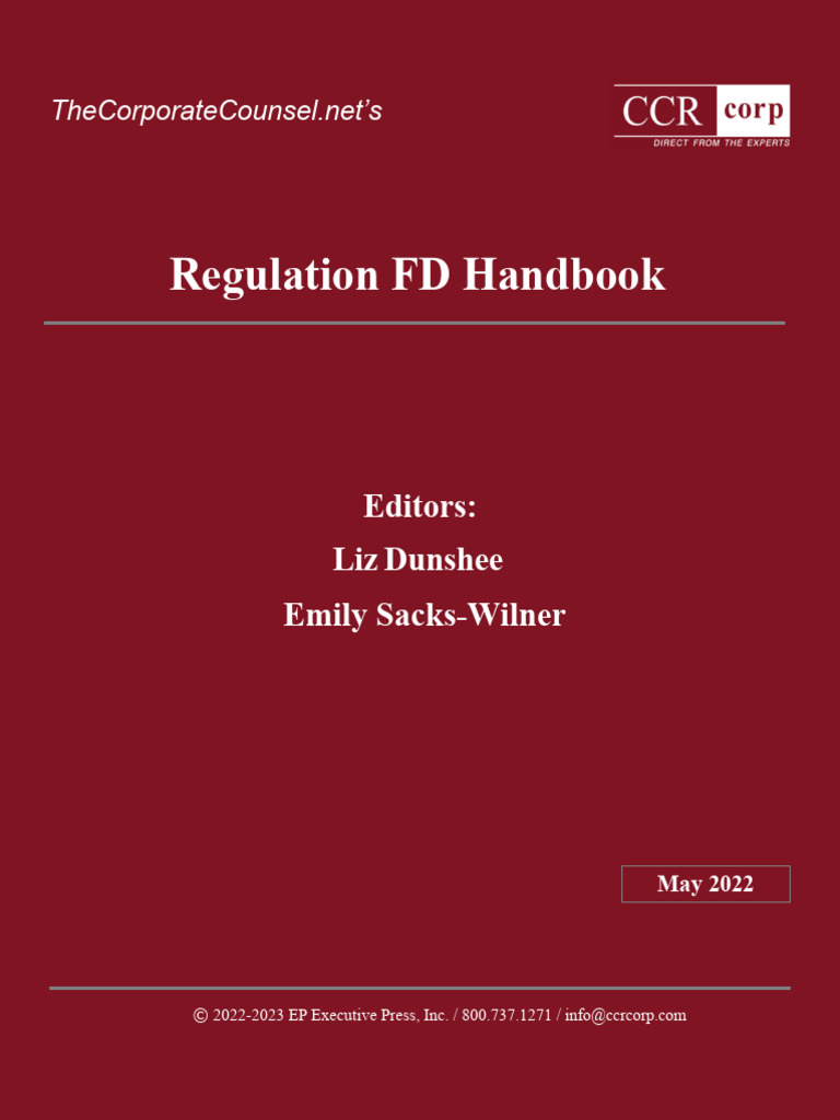 RegFD Handbook | PDF | Business Law | Justice