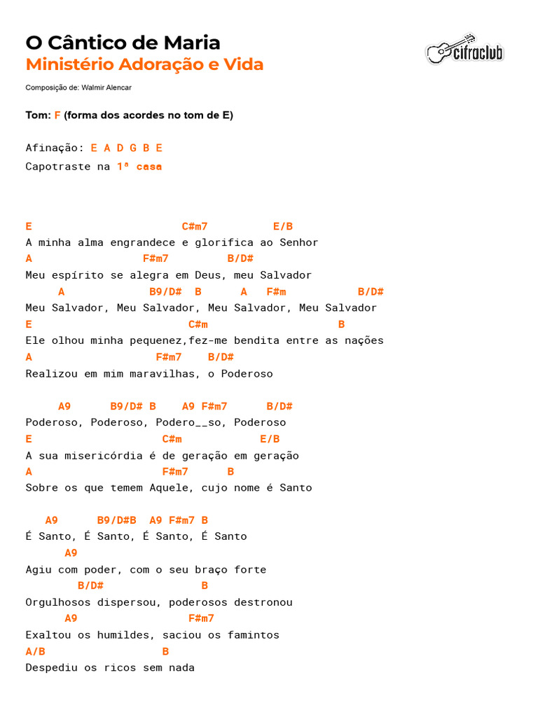 5 O Cântico de Maria - CIFRA | PDF