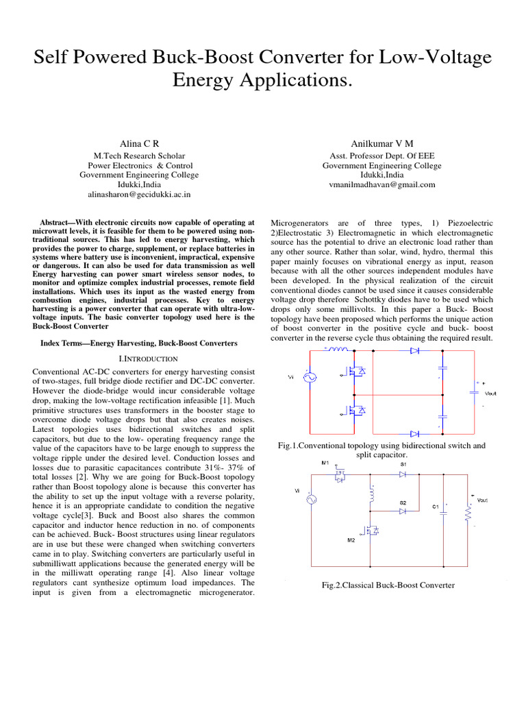 Self Powered Buck Boost Converter For Lo | Download Free PDF ...