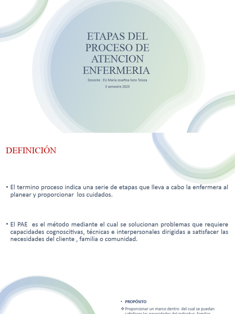 Etapas Del Proceso de Enfermeria | PDF | Enfermería | Medicina CLINICA