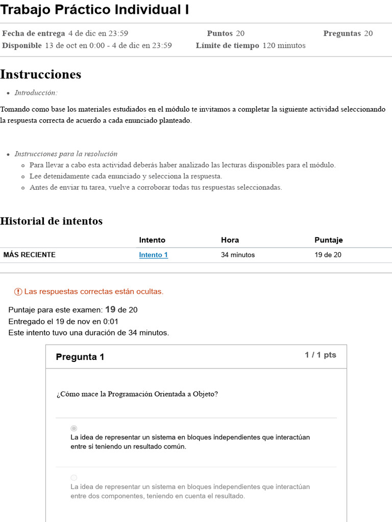 Trabajo Práctico Individual I - OPTATIVO I (JAVA INTRODUCCION) | PDF | Objeto (informática ...