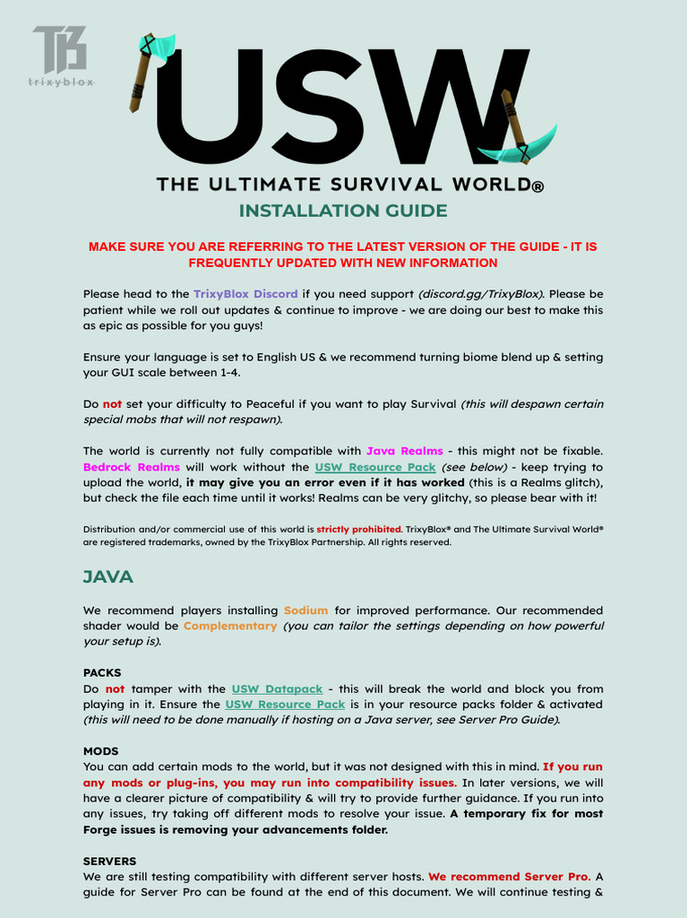 The Ultimate Survival World Installation Guide - v5 | PDF | Computer ...