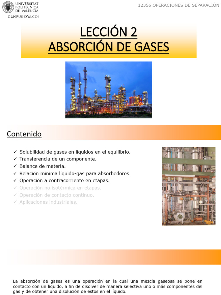 Tema 2 L2 Absorción de Gases | Descargar gratis PDF | Absorción ...