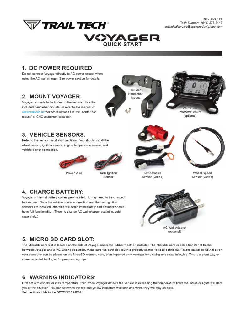 Trail Tech Voyager | PDF | Ignition System | Direct Current