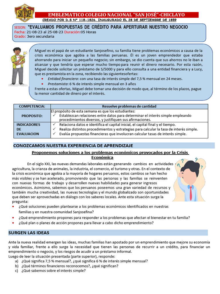 Ficha 01-Interes Simple-Eda 06 | PDF | Interés | Tasas de interés Ficha 01-Interes Simple-Eda 06 | PDF | Interés | Tasas de interés