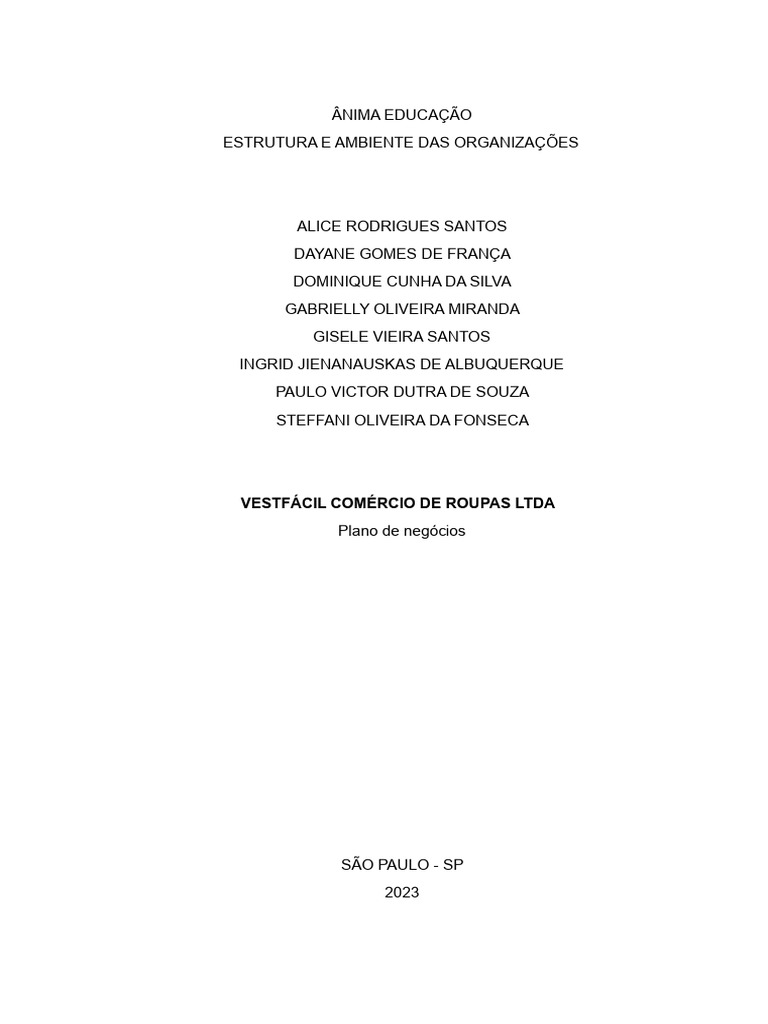A3 - Estrutura e Ambiente Das Organizações | PDF | Plano de negócios ...
