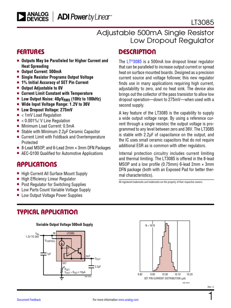 LT 3085 | PDF | Electric Power | Electrical Circuits