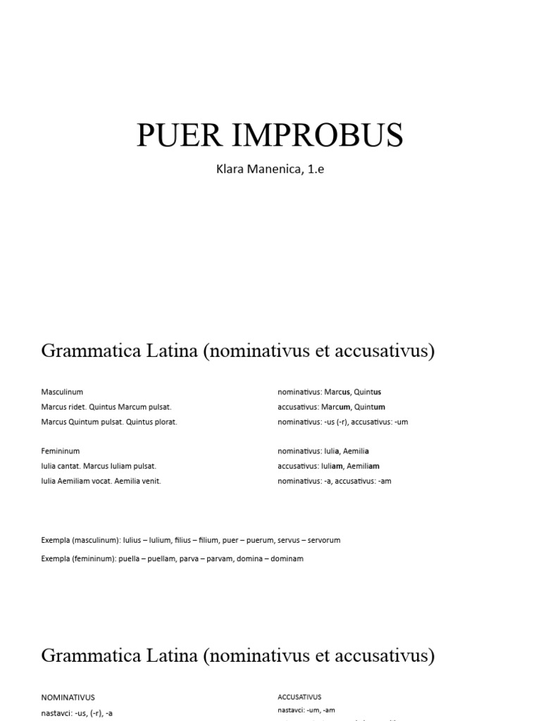 Puer Improbus | PDF