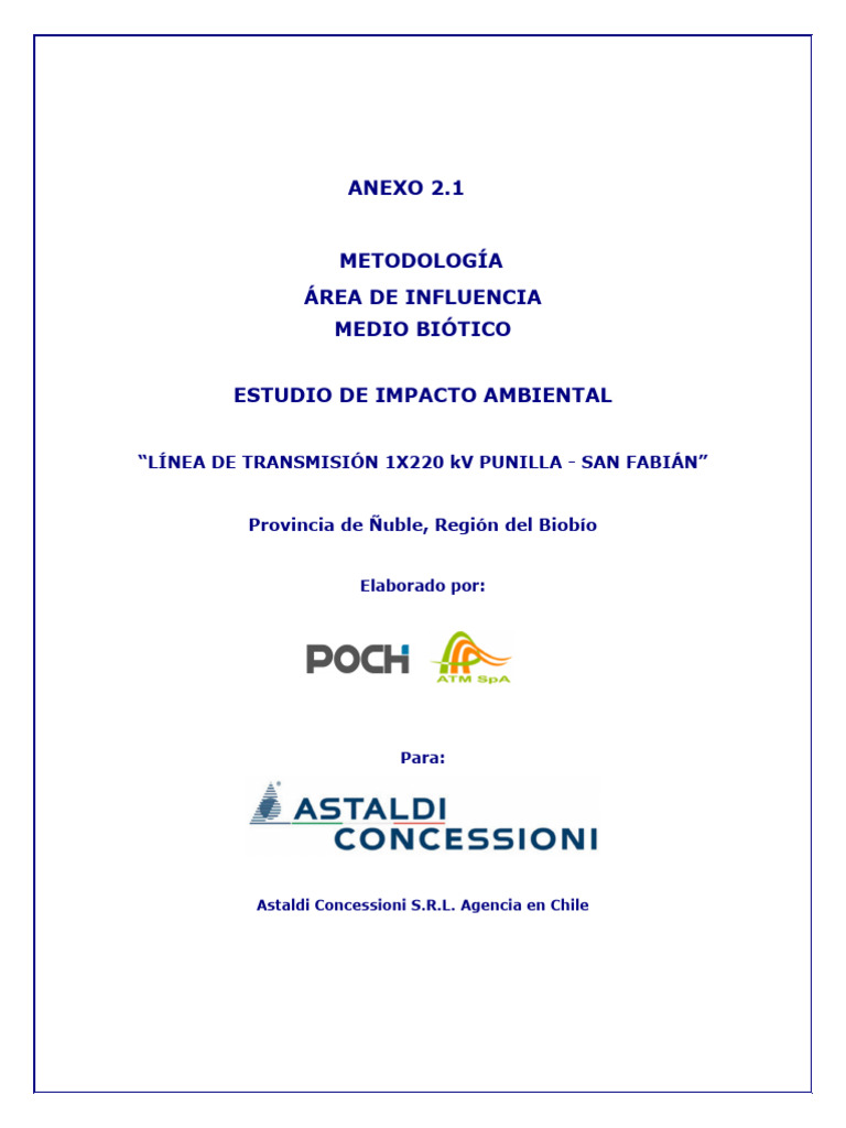 Anexo 2 1 Metodologia Area de Influencia Medio Biotico | PDF | Evaluación de impacto ambiental ...