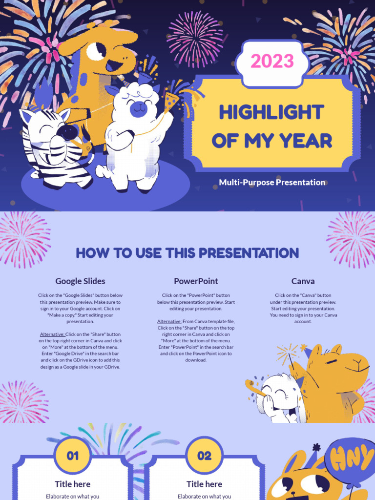 Cute Illustrated Highlight of My Year 2023 Presentation | PDF