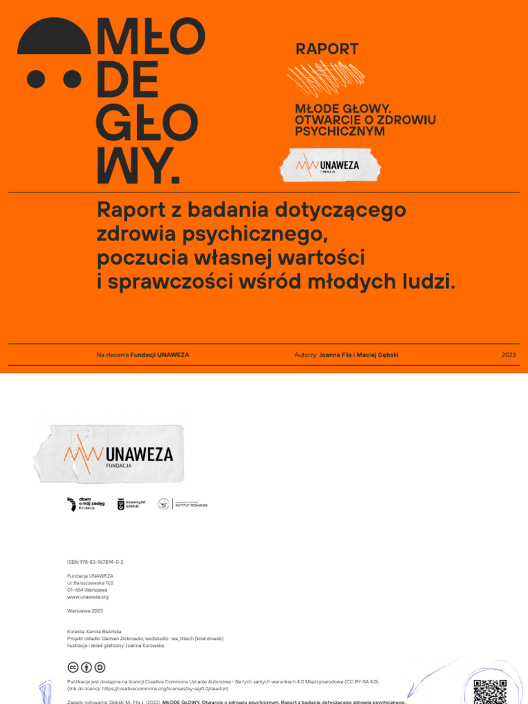 MLODE GLOWY. Otwarcie o Zdrowiu Psychicznym Raport Final | PDF