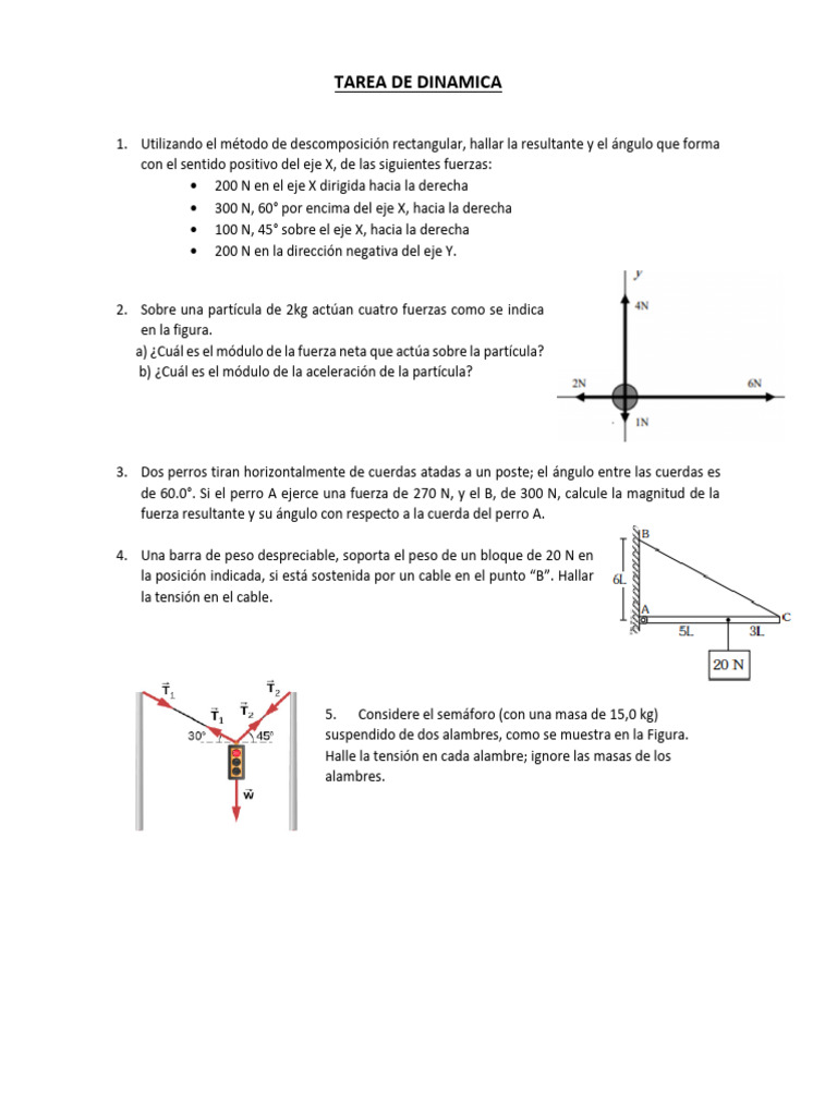 Tarea 2 - Dinamica Traslacional y Estatica | PDF | Fricción | Fuerza