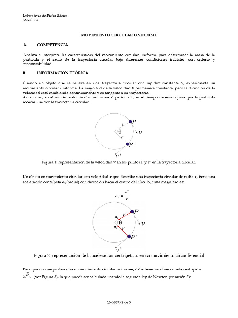 movimiento circular uniforme | PDF | Velocidad | Física