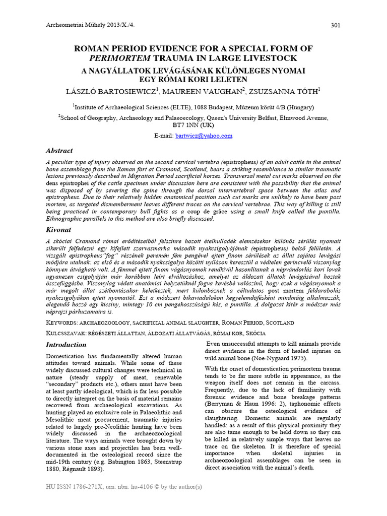 Roman Period Evidence For A Special Form | PDF