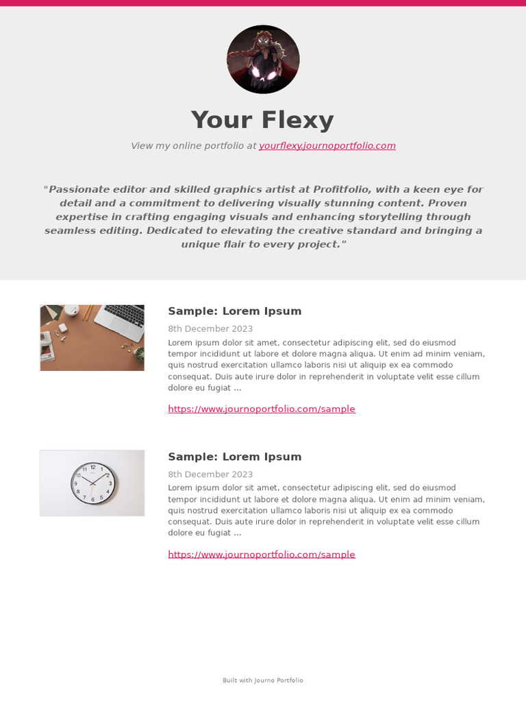 Your Flexy: View My Online Portfolio at | PDF