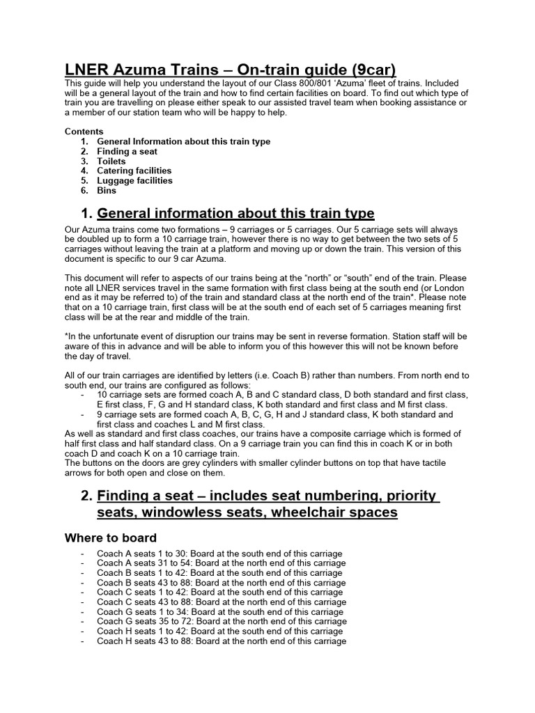 on-train-guide-for-azuma---9-car | PDF | Toilet | Railroad Car