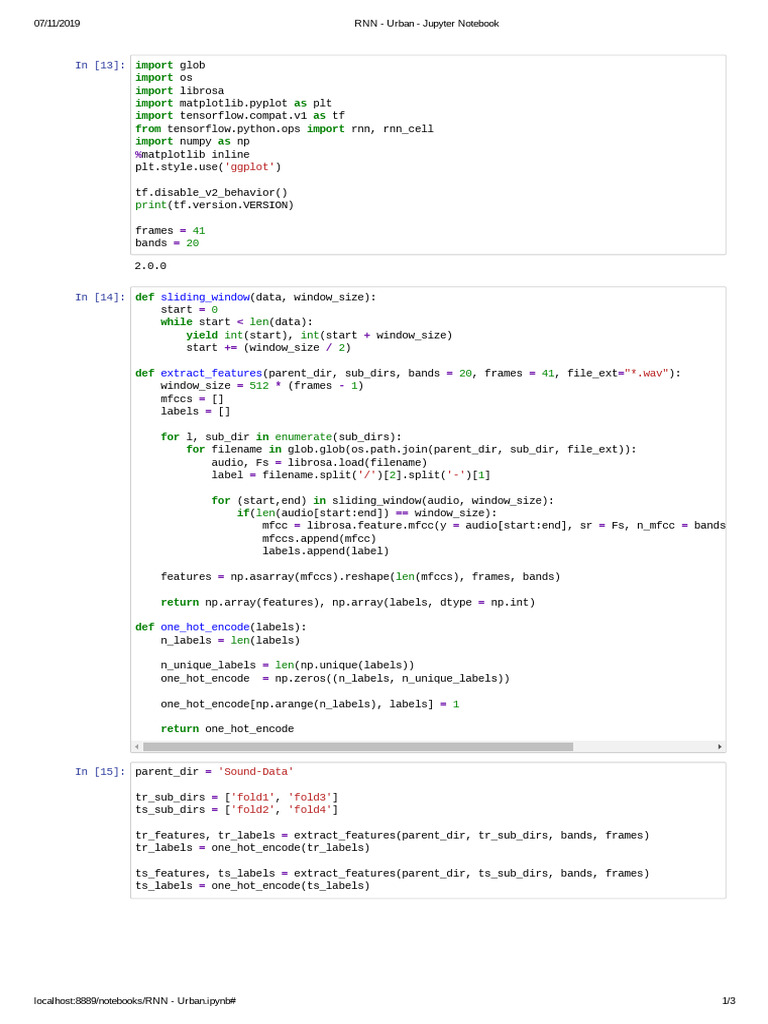 RNN - Urban - Jupyter Notebook | PDF | Free Software | Computer Programming