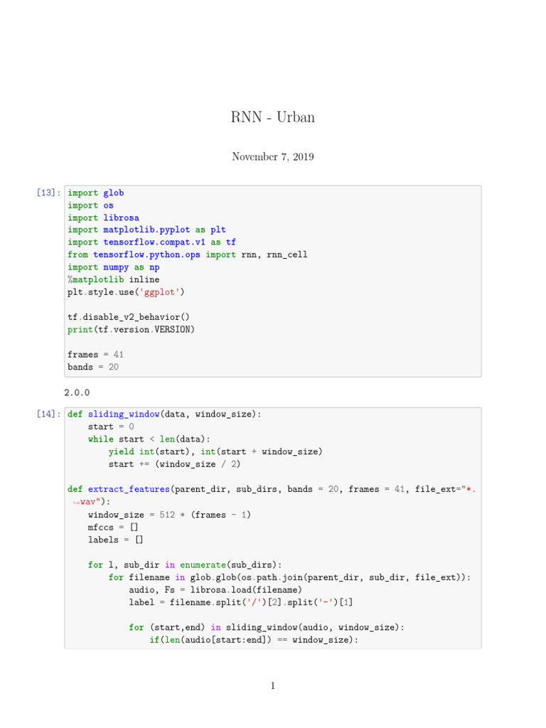 RNN - Urban | Download Free PDF | Computer Programming | Science Software