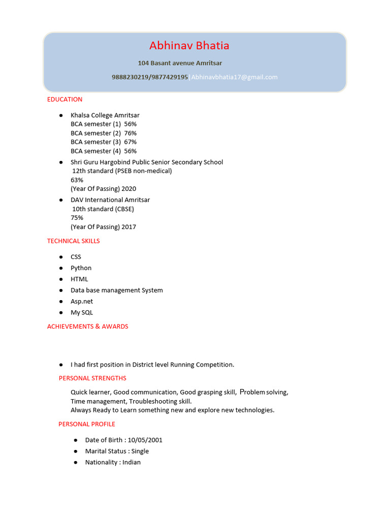 demo resume | PDF