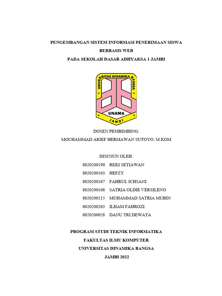 Pengembangan Sistem Informasi Penerimaan Siswa Berbasis Web Awa-1 | PDF Pengembangan Sistem Informasi Penerimaan Siswa Berbasis Web Awa-1 | PDF