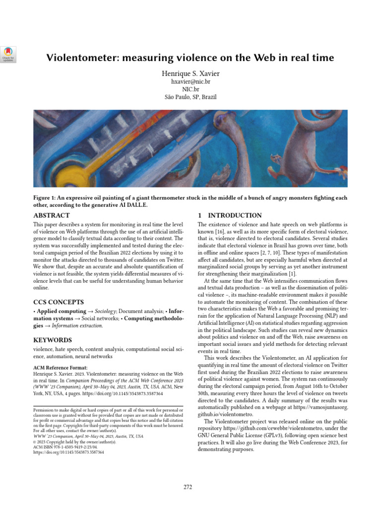 Violentometer - Measuring Violence On The Web in Real Time | PDF | Artificial Intelligence ...